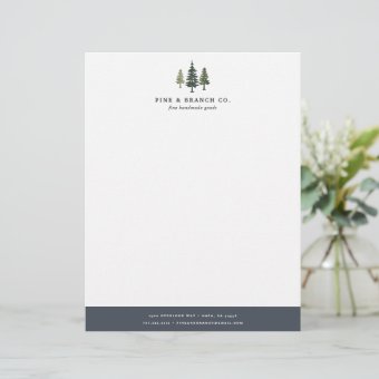 Pine Tree Logo Letterhead | Zazzle