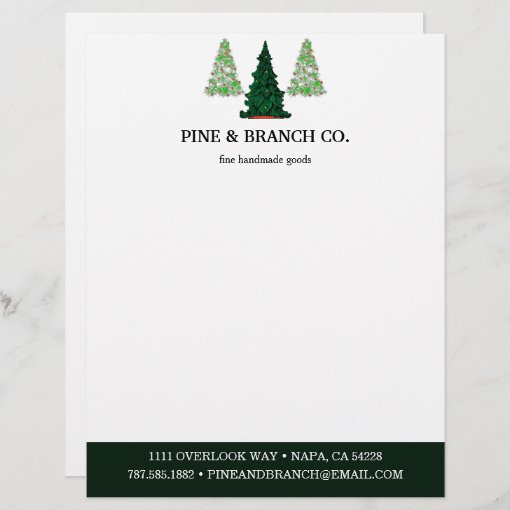 Pine Tree Logo Letterhead | Zazzle