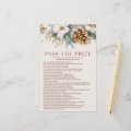Pine Tree Pass The Prize Bridal Shower Game Stationery | Zazzle