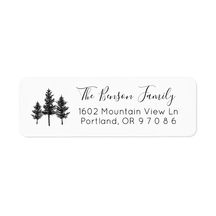 Pine Tree Return Address Label Sticker | Zazzle