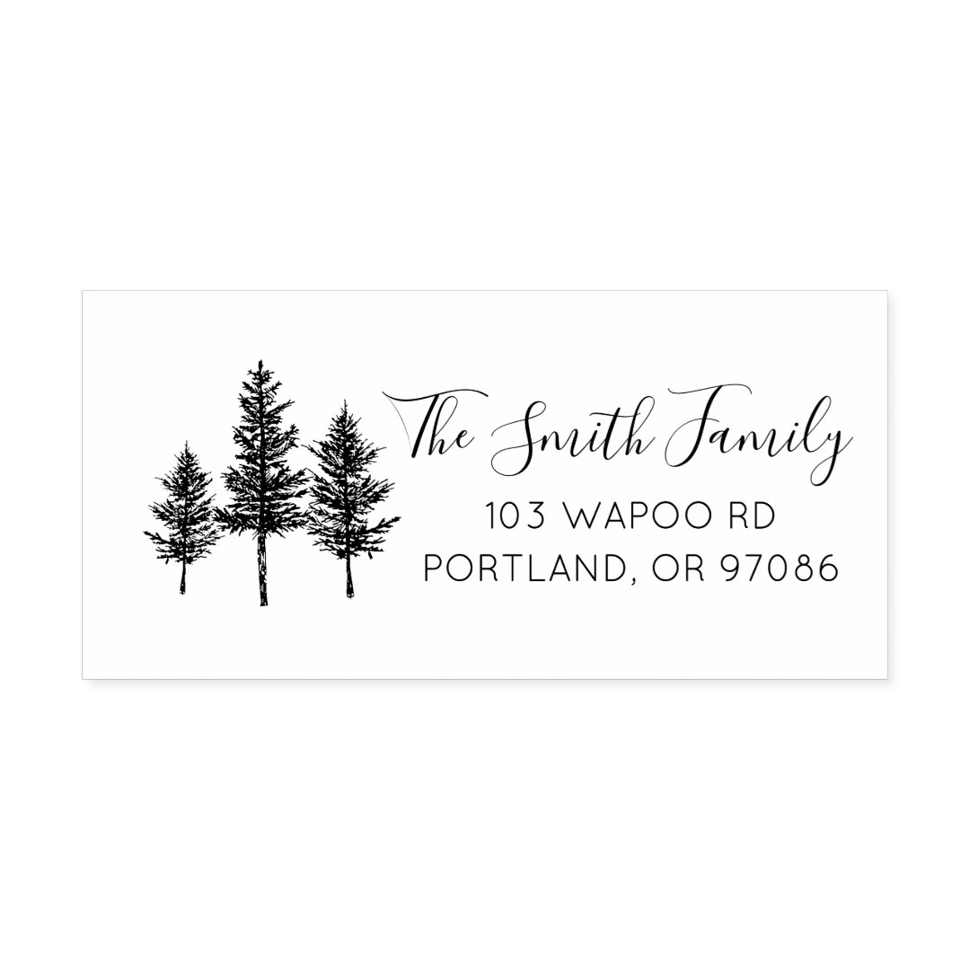 Pine Tree Return Address Stamp | Zazzle