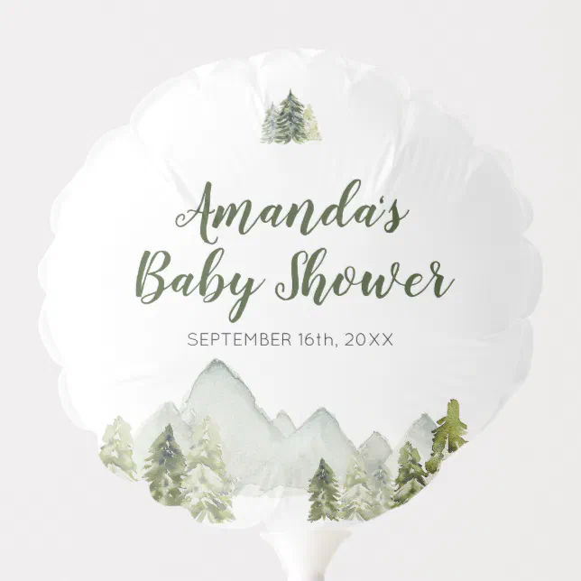 Pine Tree Rustic Adventure Baby Shower Balloon | Zazzle