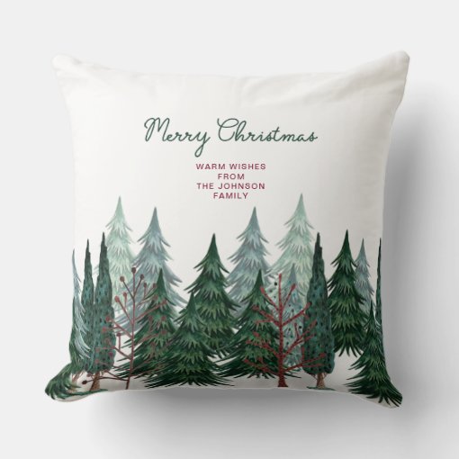 Pine Trees Forest | Christmas Holiday | Pillow | Zazzle