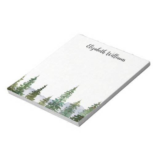 Pine Trees Personalized Notepad | Zazzle