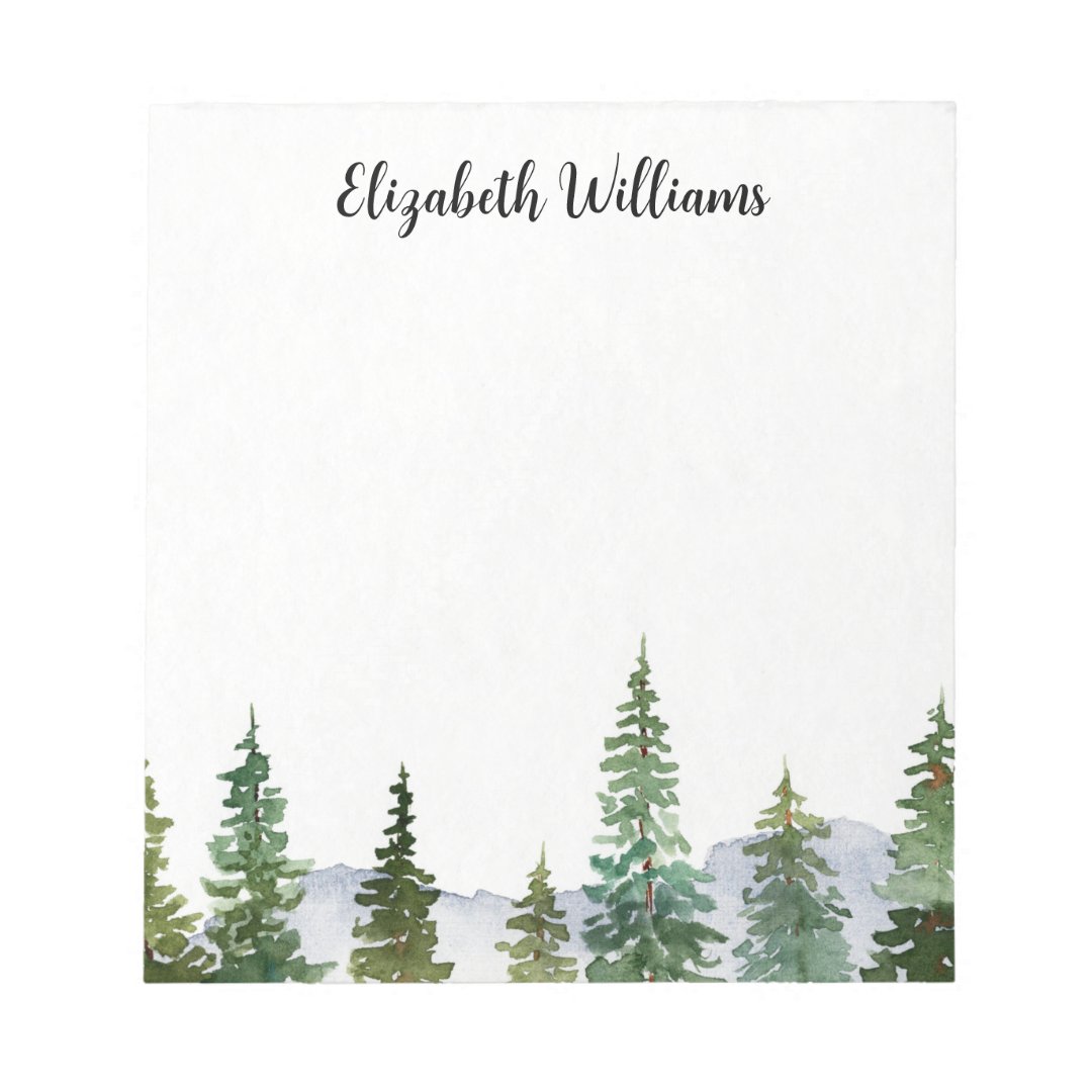 Pine Trees Personalized Notepad | Zazzle