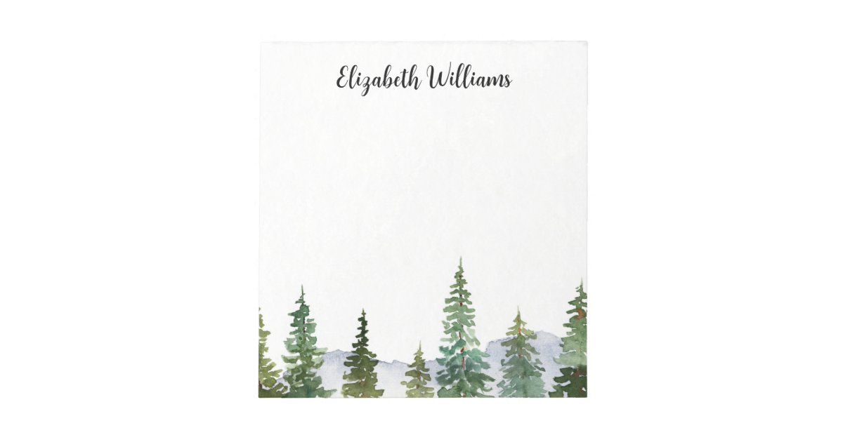 Pine Trees Personalized Notepad | Zazzle