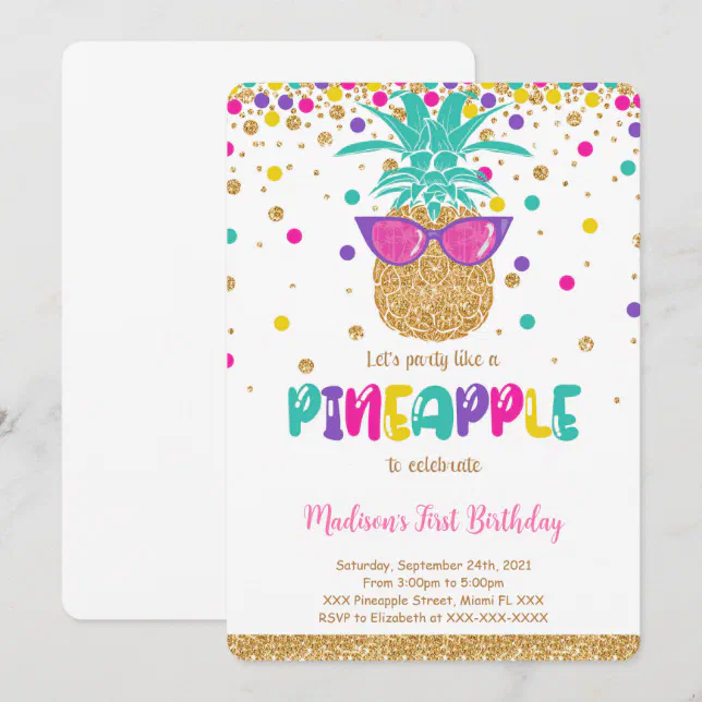 Pineapple Birthday Invitation | Zazzle
