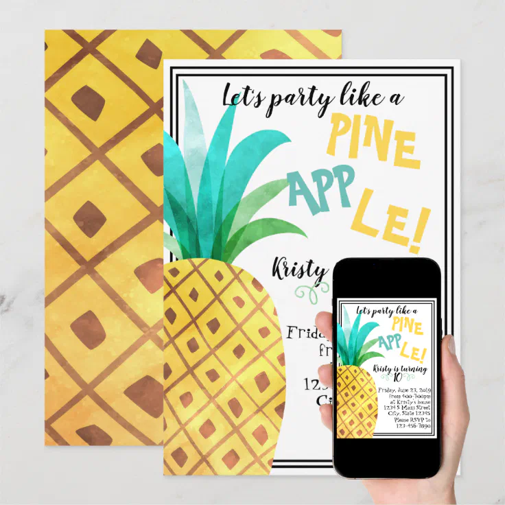 Pineapple Birthday Invitation | Zazzle