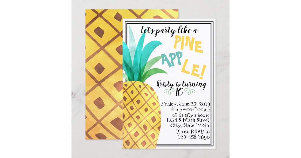 Pineapple Birthday Invitation | Zazzle