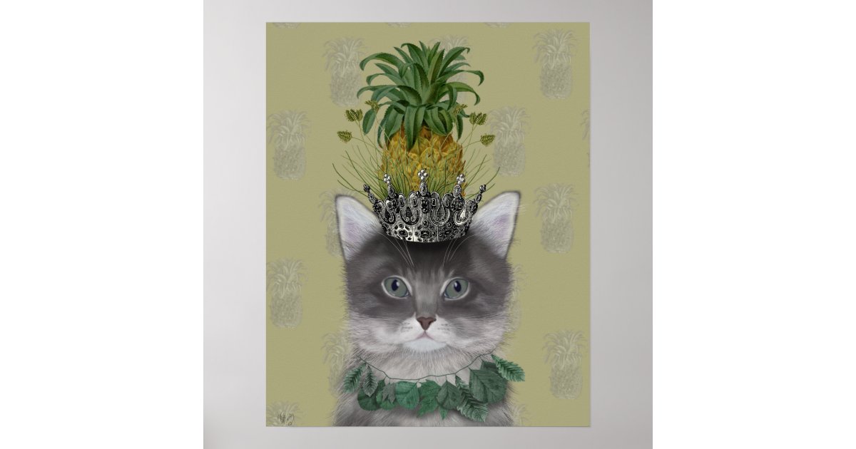 Pineapple Cat Poster | Zazzle