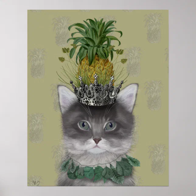 Pineapple Cat Poster | Zazzle