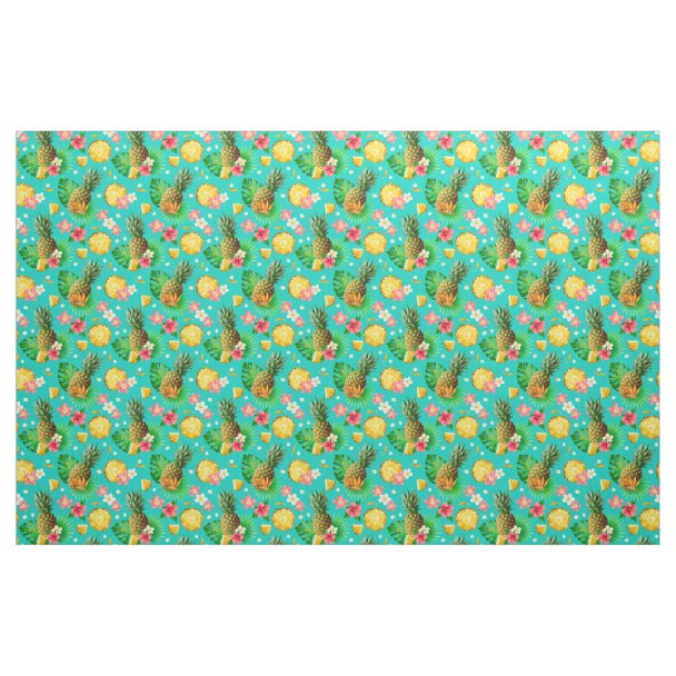 Colorful Pineapple Fabric | Zazzle