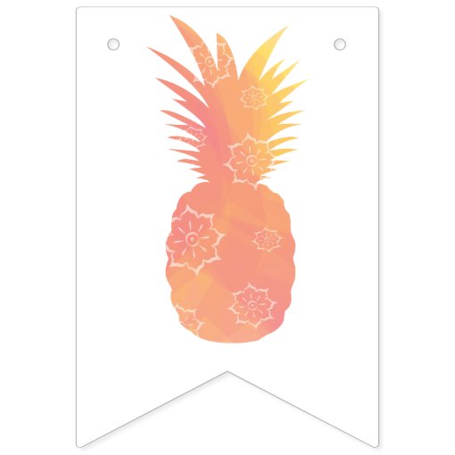 Pineapple & Flamingo Happy Birthday Party Bunting Flags | Zazzle