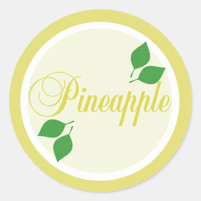Pineapple Fruit Label Sticker | Zazzle