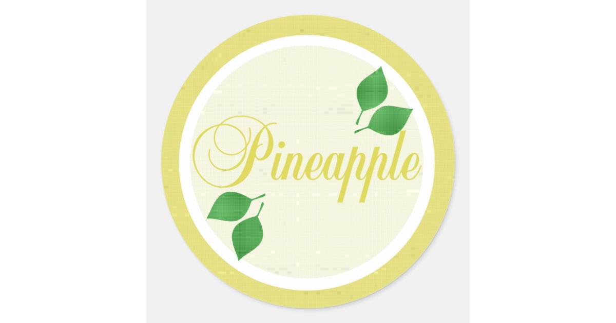 Pineapple Fruit Label Sticker | Zazzle