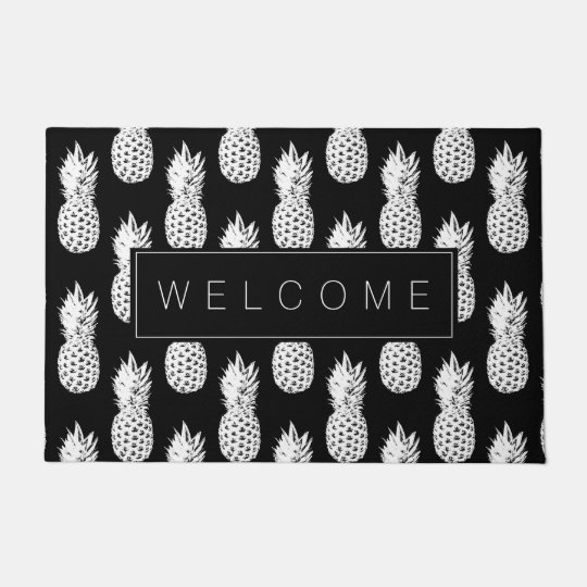 Pineapple fruit pattern custom welcome door mat | Zazzle.com