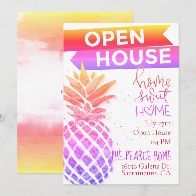 Pineapple Housewarming Party Open House Invitation | Zazzle