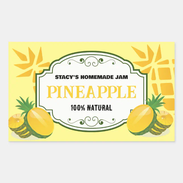Pineapple Jam Label Sticker | Zazzle