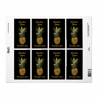 Pineapple Juice Labels | Zazzle