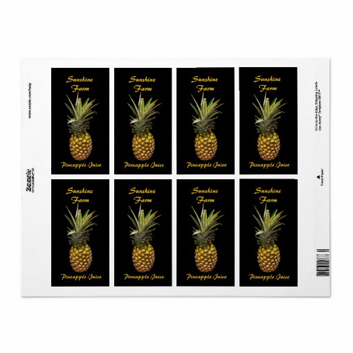 Pineapple Juice Labels | Zazzle