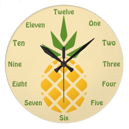 Pineapple Large Clock | Zazzle.com