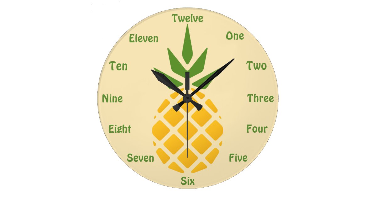 Pineapple Large Clock | Zazzle