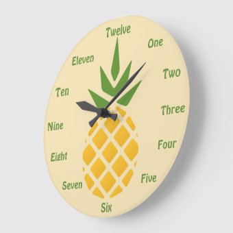 Pineapple Large Clock | Zazzle