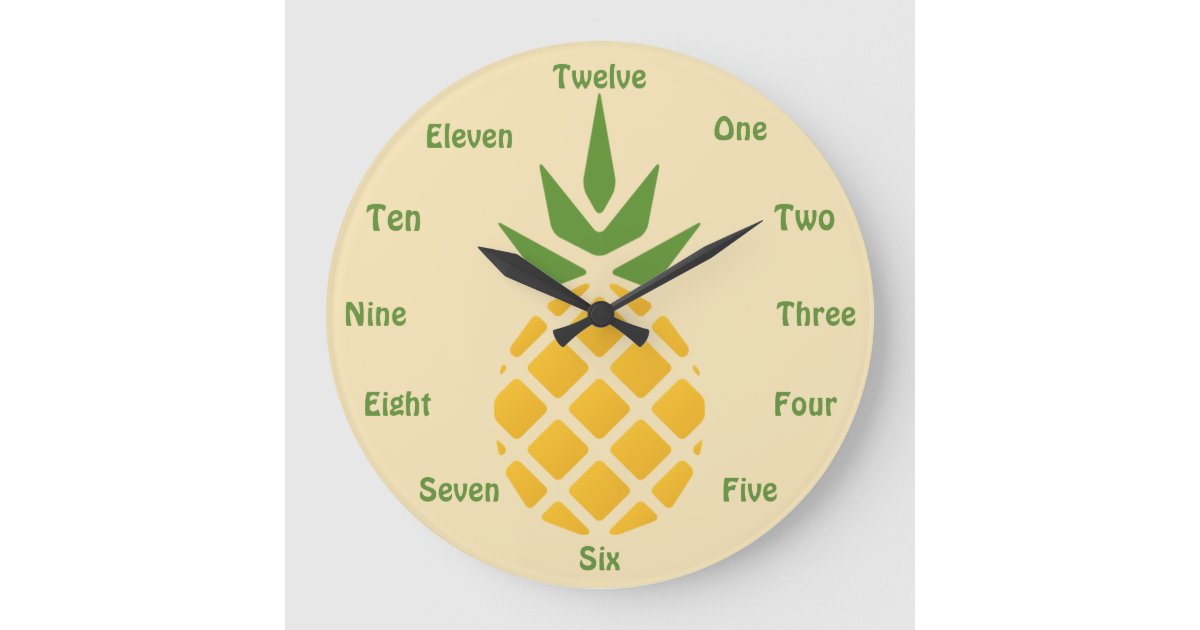 Pineapple Large Clock | Zazzle