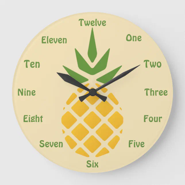 Pineapple Large Clock | Zazzle