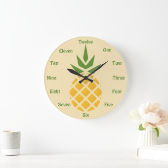 Pineapple Large Clock | Zazzle