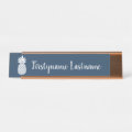 Pineapple Logo and Custom Script Name Desk Name Plate | Zazzle