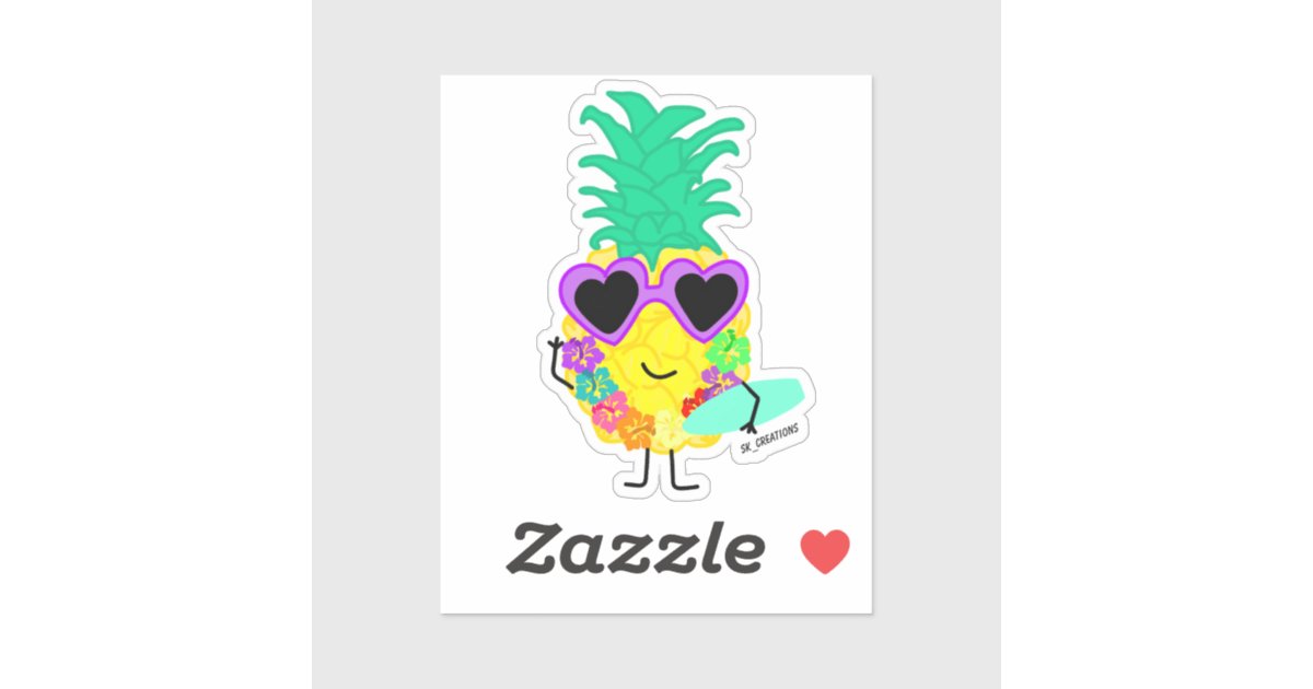 Pineapple Man Sticker | Zazzle