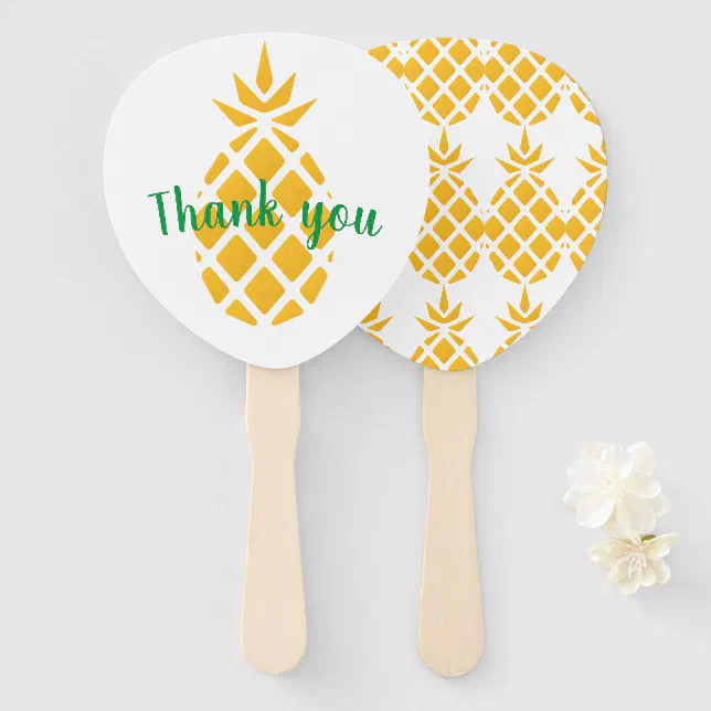 Pineapple party favors - hand fans | Zazzle