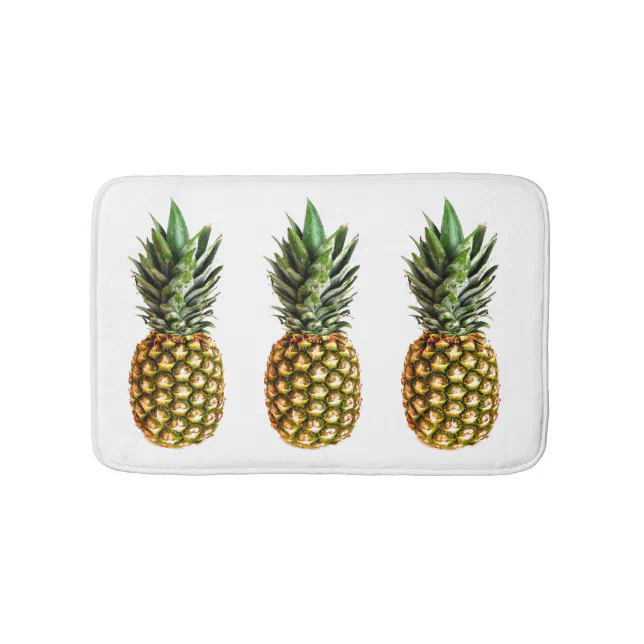 Pineapple print non slip bath mat for bathroom | Zazzle