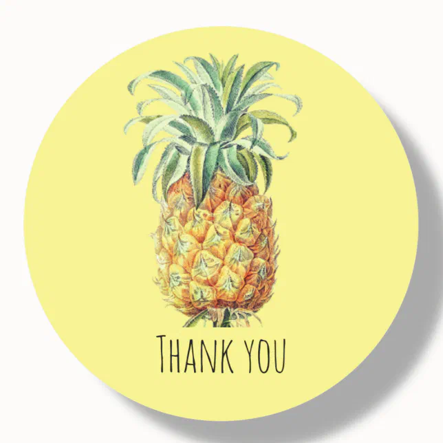 Pineapple Thank You Classic Round Sticker Zazzle
