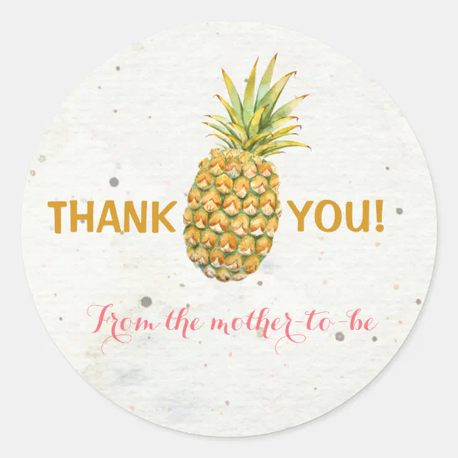 Pineapple Thank You Sticker | Zazzle