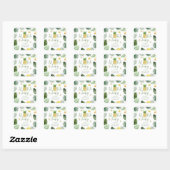 Pineapples & Pacifiers Aloha Baby Shower Green Square Sticker | Zazzle