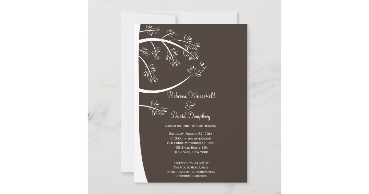Pinecone Pine Tree Theme Wedding Invitation | Zazzle