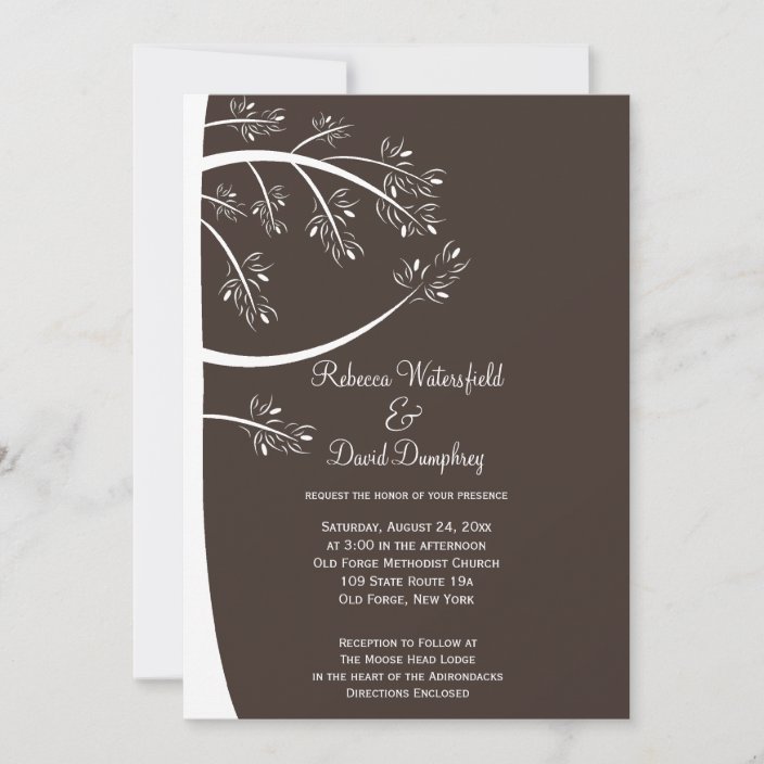 Pinecone Pine Tree Theme Wedding Invitation | Zazzle.com