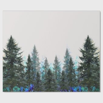 PINES FOREST MOUNTAIN LANDSCAPE WRAPPING PAPER | Zazzle