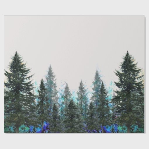 PINES FOREST MOUNTAIN LANDSCAPE WRAPPING PAPER | Zazzle