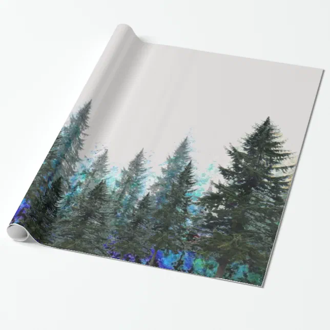 PINES FOREST MOUNTAIN LANDSCAPE WRAPPING PAPER | Zazzle