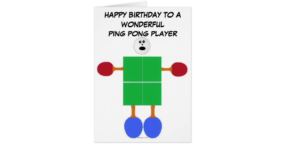 Ping Pong Birthday Card | Zazzle.com