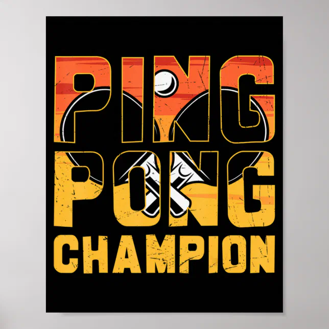 Ping Pong Champion Retro Table Tennis Poster | Zazzle