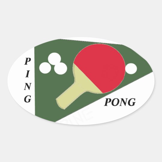Ping Pong Oval Sticker | Zazzle.com