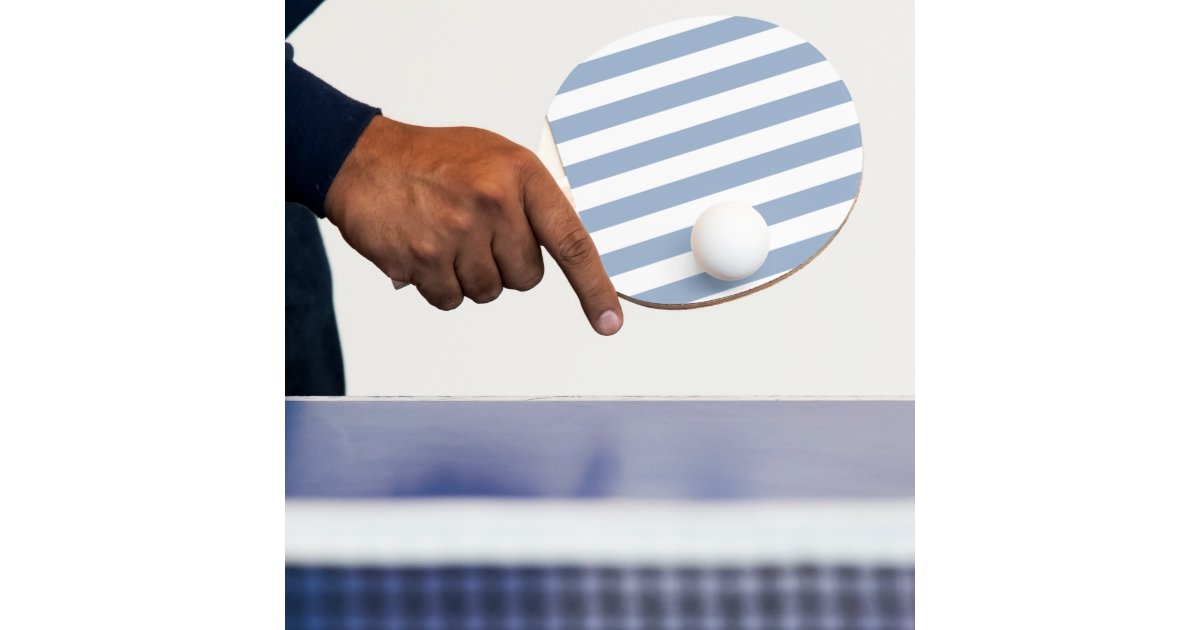 Ping Pong Paddle Blue & White Stripe | Zazzle