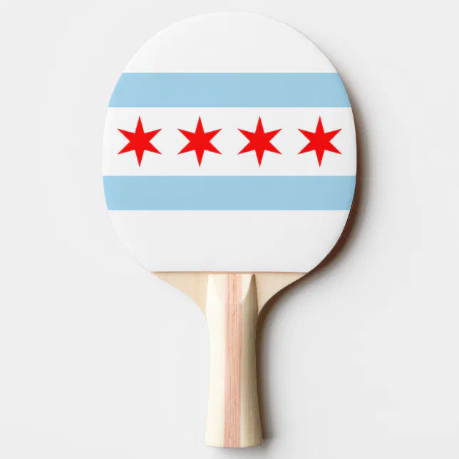 Ping pong paddle with Flag of Chicago, Illinois | Zazzle