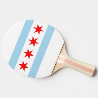 Ping pong paddle with Flag of Chicago, Illinois | Zazzle