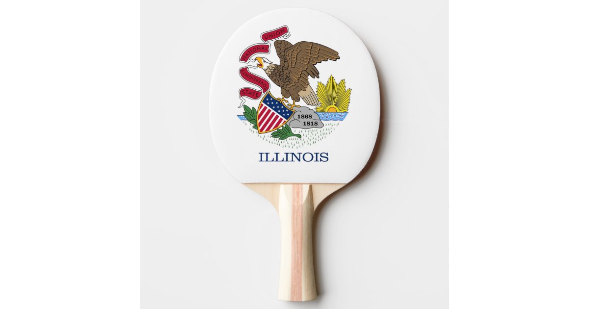 Ping pong paddle with Flag of Illinois, USA | Zazzle