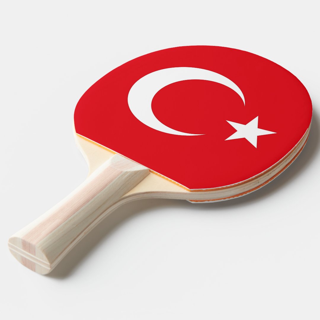 Ping pong paddle with Flag of Turkey | Zazzle